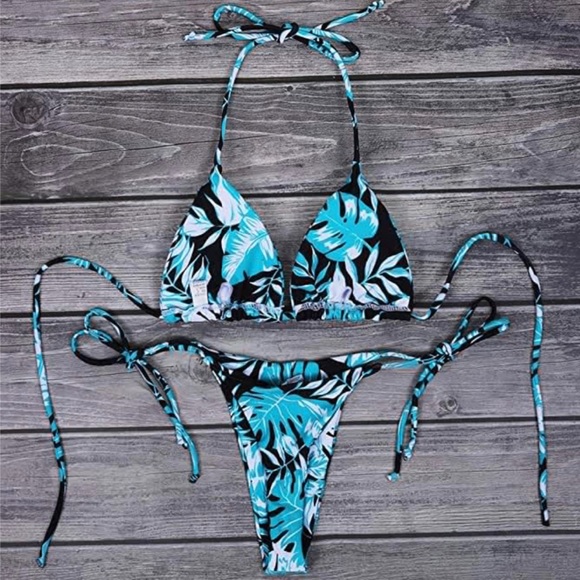 Swim | Hawaiian Print Thong String Bikini | Poshmark
